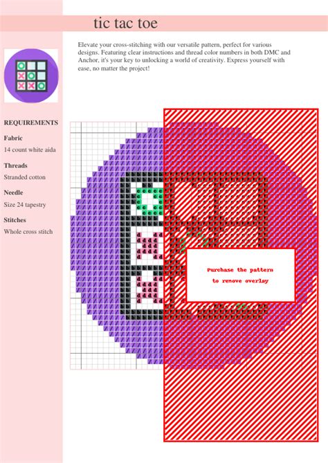 Tic Tac Toe Cross Stitch Pattern A Modern And Playful Design Stitching