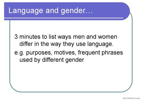Gender Analysis In Language English Esl Powerpoints