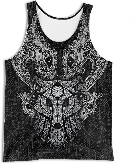 Norse Mythology Fenrir Wolf Viking Dragon Raven Totem Harajuku Vest