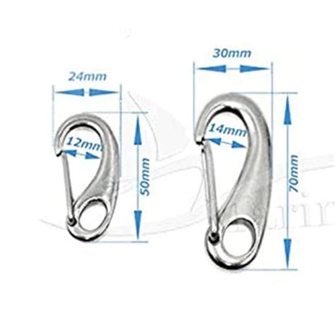 Spring Snap Hook 50mm Carabiner Clips Marine Grade Stainless Steel