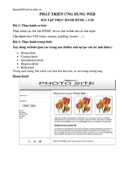 Bài Tập Về Html Css Pdf