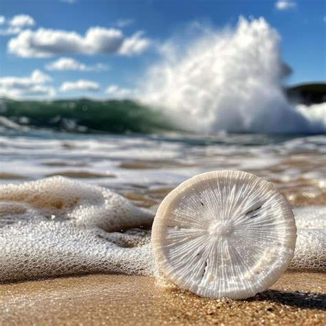 Plastic Condom On The Beach Focus On Condom In Foreground Premium Ai