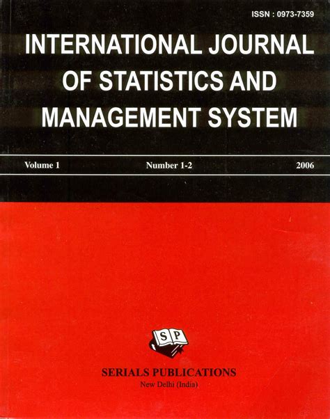 International Journal Of Statistics And Management System