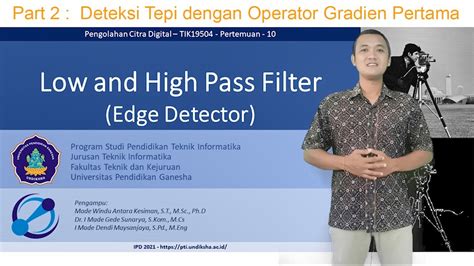 Pertemuan 10 Part 2 Pengolahan Citra Digital YouTube