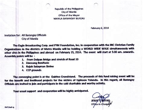 Memo For All Manila Barangay Bureau