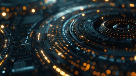 Premium Photo Futuristic Circular Pattern Of Illuminated Circuits
