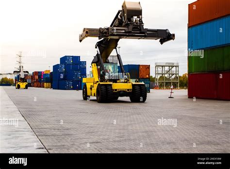 Forklift Handling Cargo Container Freight Container Loading Container