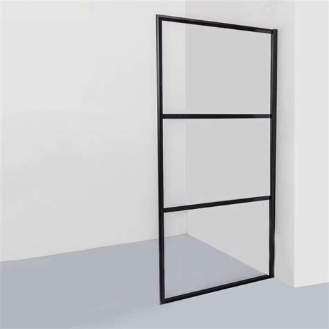 Fixed French Shower Screens Printed Black Patterns Apis Glass