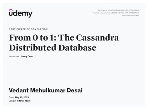 vedant desai on linkedin udemy course completion certificate