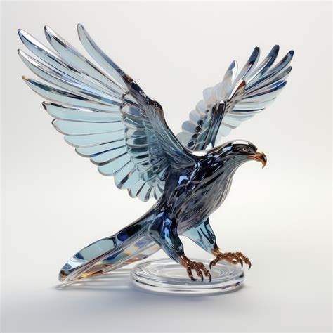Premium Photo Illustration Glass Eagle Figurine Display