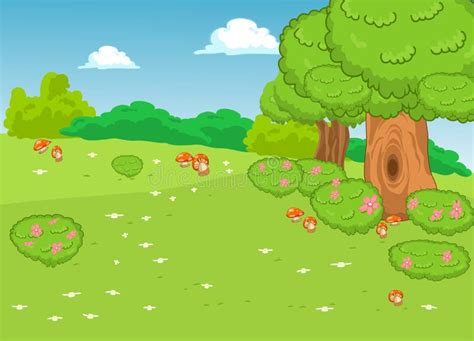 The Natural Landscape Cartoon Background Stock Vector Illustration Of