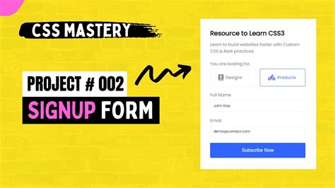Create Signup Form Css Mastery 002 Coder Champ Youtube