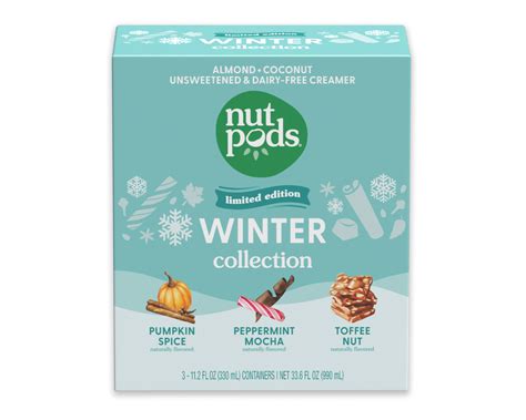 Nutpods Winter Collection Unsweetened Dairy Free Coffee Creamer Whole30