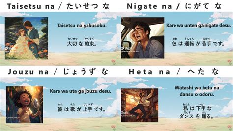 Patterns Of Na Adjectives In Japanese Japanese Phrases