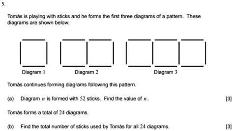 Solved Tomas Is Playing With Sticks And He Forms The First Three Diagrams Of A Pattern These