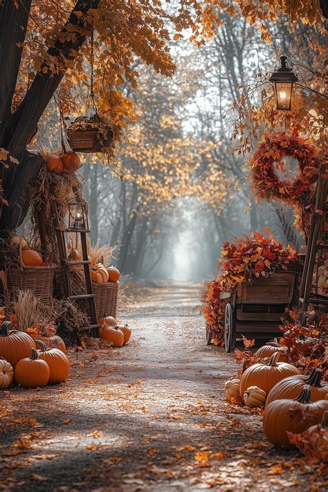 Download Ai Generated Pathway Pumpkin Patch Royalty Free Stock