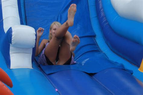 Pussy Slip On The Inflatable Slide Weareone91