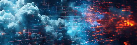 An Abstract Digital Rendering Representing Cloud Computing With Data