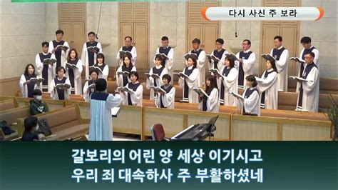 230409주일2부예배 시온찬양대 다시 사신 주 보라 대전소망성결교회 Youtube