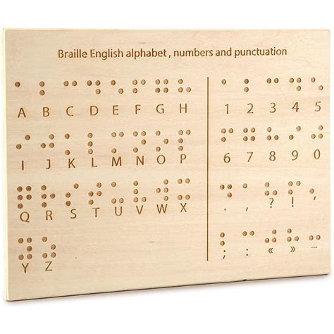 Wood Braille Alphabet Board
