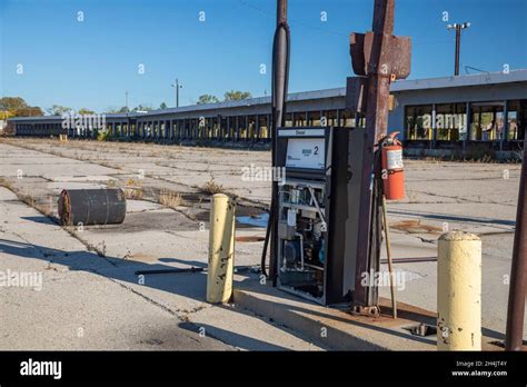 Detroit Michigan A Diesel Pump And Loading Docks At An Abandoned