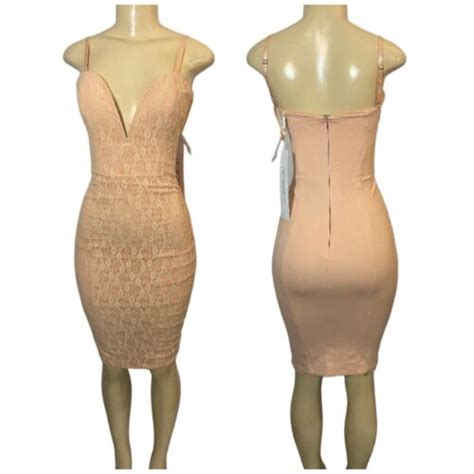 Portia And Scarlett Floral Roxy Lace Bodycon Mini Dress Pink Size Medium