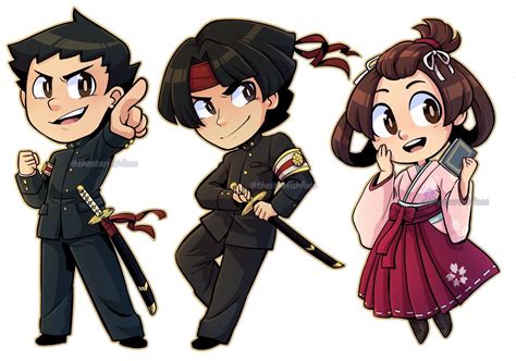 Ryunosuke Naruhodo Kazuma Asogi And Susato Mikotoba From The Great