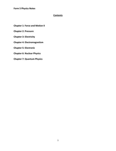 Form 5 Physics Complete Notes Physics Form 5 Spm Thinkswap