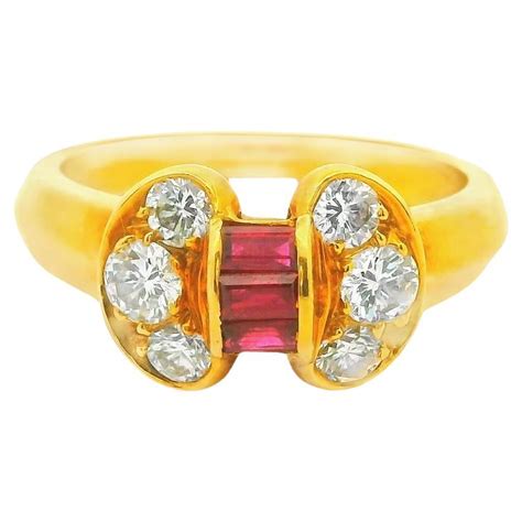 Van Cleef And Arpels No Heat Oval Cut Ruby 18k Yellow Gold Grs Certified Ring For Sale At