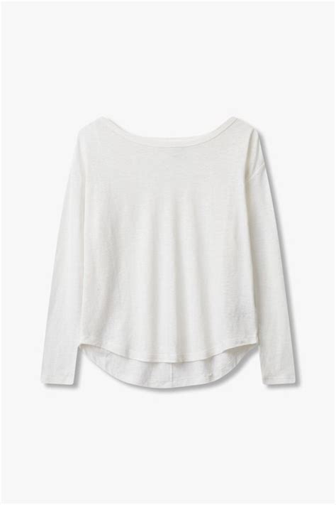Gap Adults갭 여성 린넨 블렌드 보트넥 티셔츠 Sivillage 에스아이빌리지
