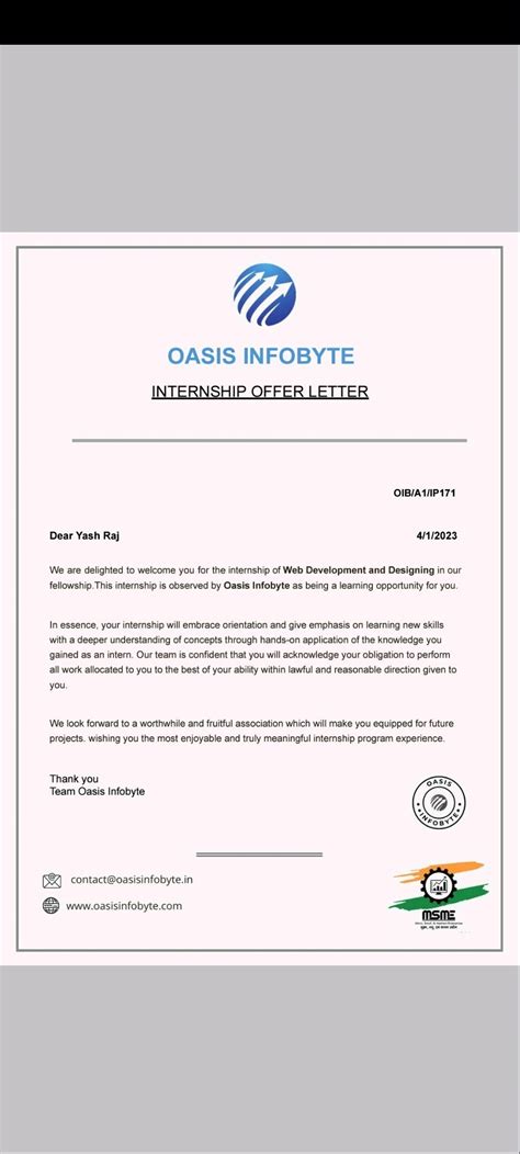 Yash Raj On Linkedin Connections Internship2023 Oasisinfobyte