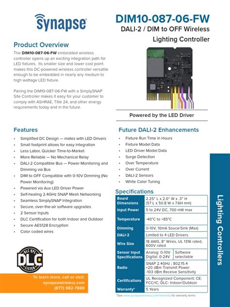 Dim10 087 06 Fw Product Overview Pdf Lighting Radio