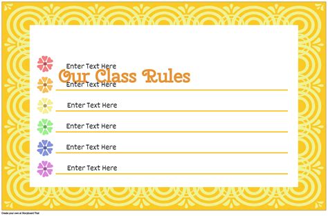 Classroom Rules 14 Storyboard Por Poster Templates