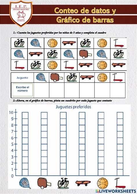 Gráfico De Barras Online Pdf Worksheet For Inicial Matemática