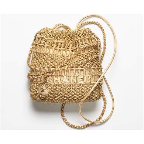 Chanel 22 håndtaske mini Metallic calfskin pink gold tone metal