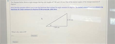 Solved The Diagram Below Shows A Right Triangle That Has Chegg