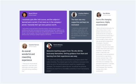 Testimonials Grid Section Using Tailwind Css Coding Challenge Solution