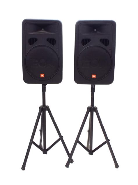 Pair Of JBL EON PA Speakers With Stands