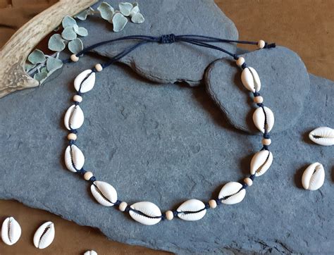 Cowrie Shell Choker Necklace With Large Shells Surf Jewelry For Men