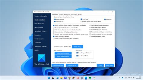 Ultimate Windows Tweaker Clickx