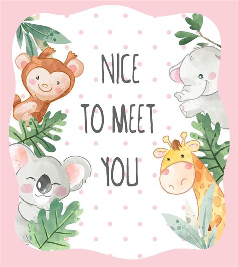 Encantado De Conocerte Tarjeta De Felicitación Con Linda Ilustración De
