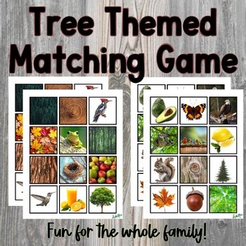 Tree Themed Memory Matching Game By KateKateCreates TPT