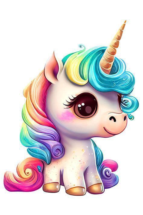 Cute Cartoon Unicorn Head With Rainbow Mane Stock Vector Illustration