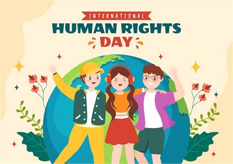 Ilustração Vetorial Do Dia Internacional Dos Direitos Humanos Em 10 De