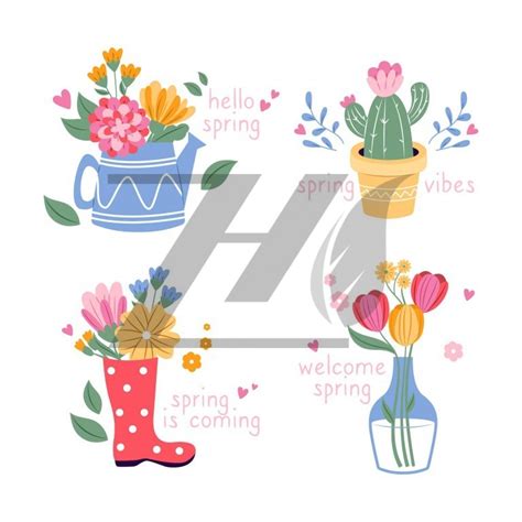 دانلود وکتور مجموعه برچسب تم بهار دانلود رایگان فایل لایه باز، Psd