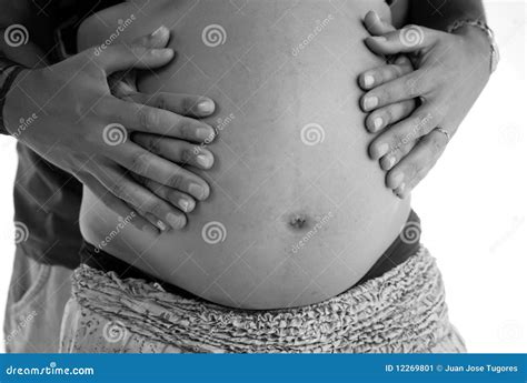 Pregnant Belly With Hands Stock Image Image Of People 12269801
