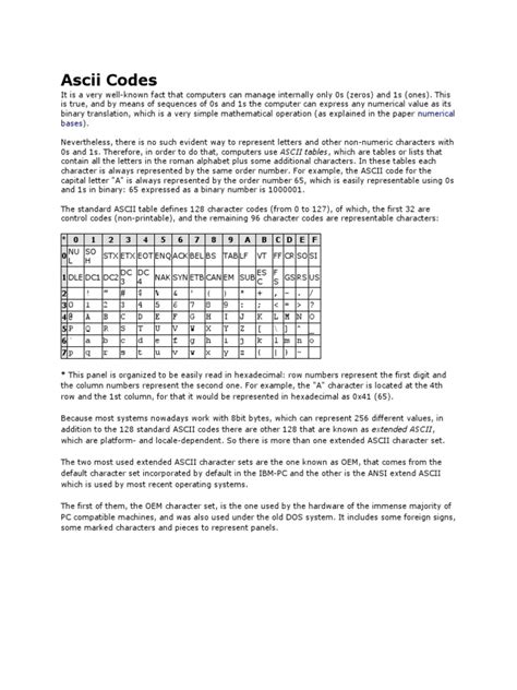 ascii codes pdf ascii computer data