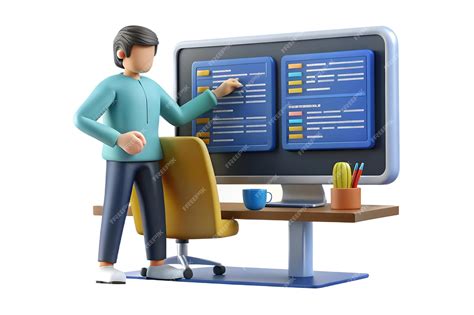 3d Candid Shot Of A Software Engineer Debugging Code In A Modern Office