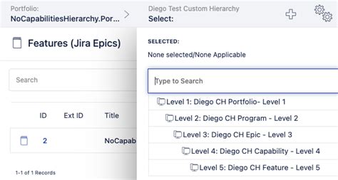 Jira Align Custom Hierarchy Filter Level Selection Not Appearing In The Configuration Bar Jira