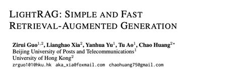 港大打造 LightRAG让大模型 RAG 高效又便宜 CSDN博客